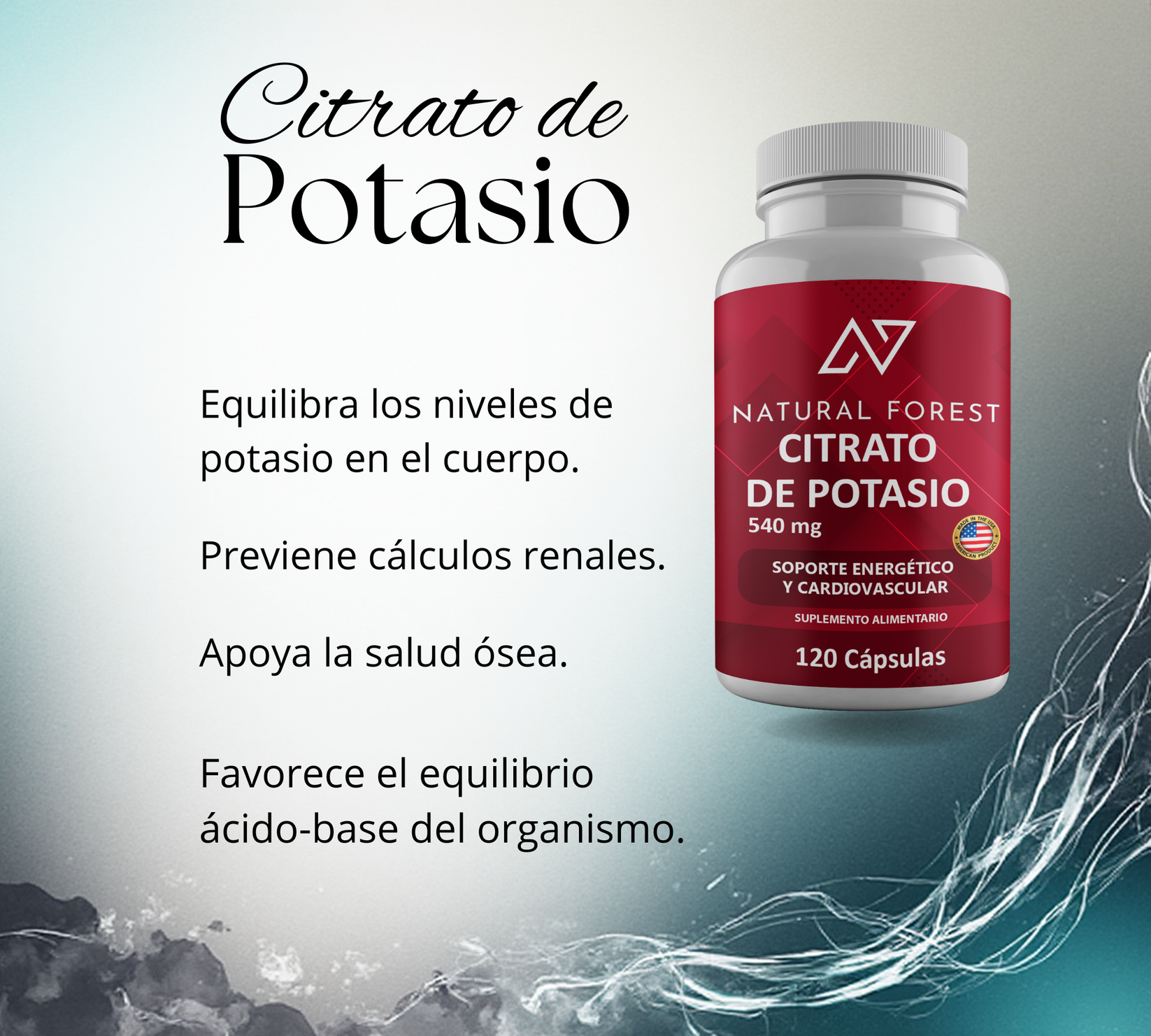 Citrato De Potasio 540mg 120 Capsulas – Natural Forest